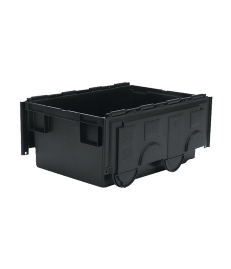 Heavy Duty Euro Nesting Bin With Lid 49.5LTR - Black - EPACON SUPPLIES